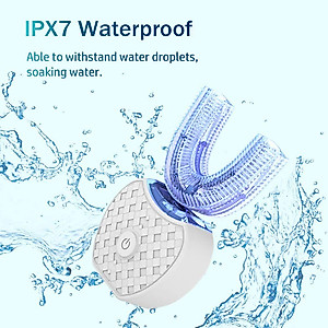 Ultrasonic Toothbrush, Automatic Toothbrush 360° Electric Sonic Toothbrush Teeth Whitening Kit with LED Light, Mayeec Electric Toothbrush Teeth Whitening