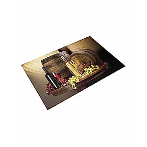 Outdoor Rug Mats,Cask Barrel Wine Glass Fruit Grape Indoor Area Rugs RV Camping Rugs Outside Mat 4x6ft,Floor Carpet for Patio Porch Deck Backyard Picnic Balcony Farmhouse Cellar Wooden Table