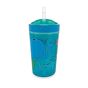 Nuby 1pk Snack N' Sip 2 in 1 Plastic Snack and Drink Cup, Multi color