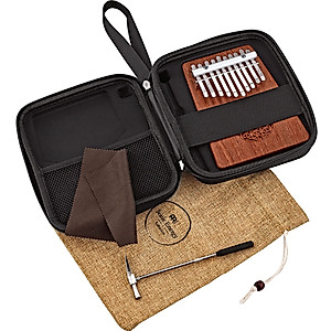Kalimba Thumb Piano, 10 Keys — Includes Tuning Hammer and Case — For Meditation, ASMR, Sound Therapy and Yoga, 2-YEAR WARRANTY