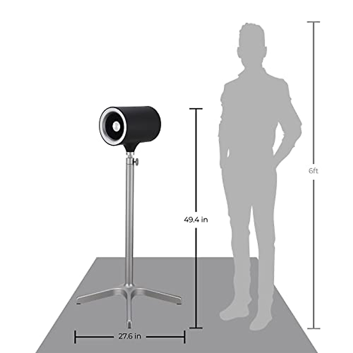 Everdure 49.4 Inch Indoor/Outdoor Pedestal Fan, 6 Speed Settings, Targeted Airflow Control, Oscillating Fan, Remote Control Included, Perfect Cooling Fan for Bedroom, Living Room, Home Office, Black