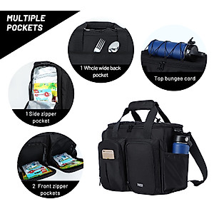 MIER Lunch Box for Men Heavy Duty 20 Cans Large Insulated Lunch Bag Leakproof Soft Cooler Bags with Multiple Pockets for Adult Women Work (Black, Medium)