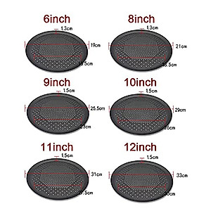 EKDSPW Aluminium Hard Coating Non-Stick Pizza Pan Anodizing Perforated Aluminium Baking Pans Tool with Holes (Color : Black, Size : 12inch)