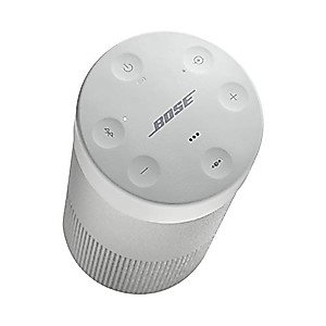 Bose SoundLink Revolve (Series II) Portable Bluetooth Speaker – Wireless Water-Resistant Speaker with 360° Sound, Silver & SoundLink Revolve Charging Cradle Black