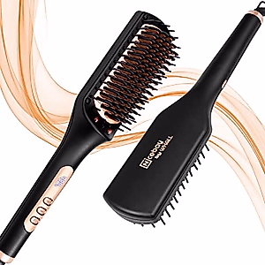 Hair Straightener Brush, Nicebay Ionic Hair Straightener Comb with 6 Temp,Auto-Off & Anti-Scald & Effective Hair Care, Fast Heating Hair Straightening Brush for Women