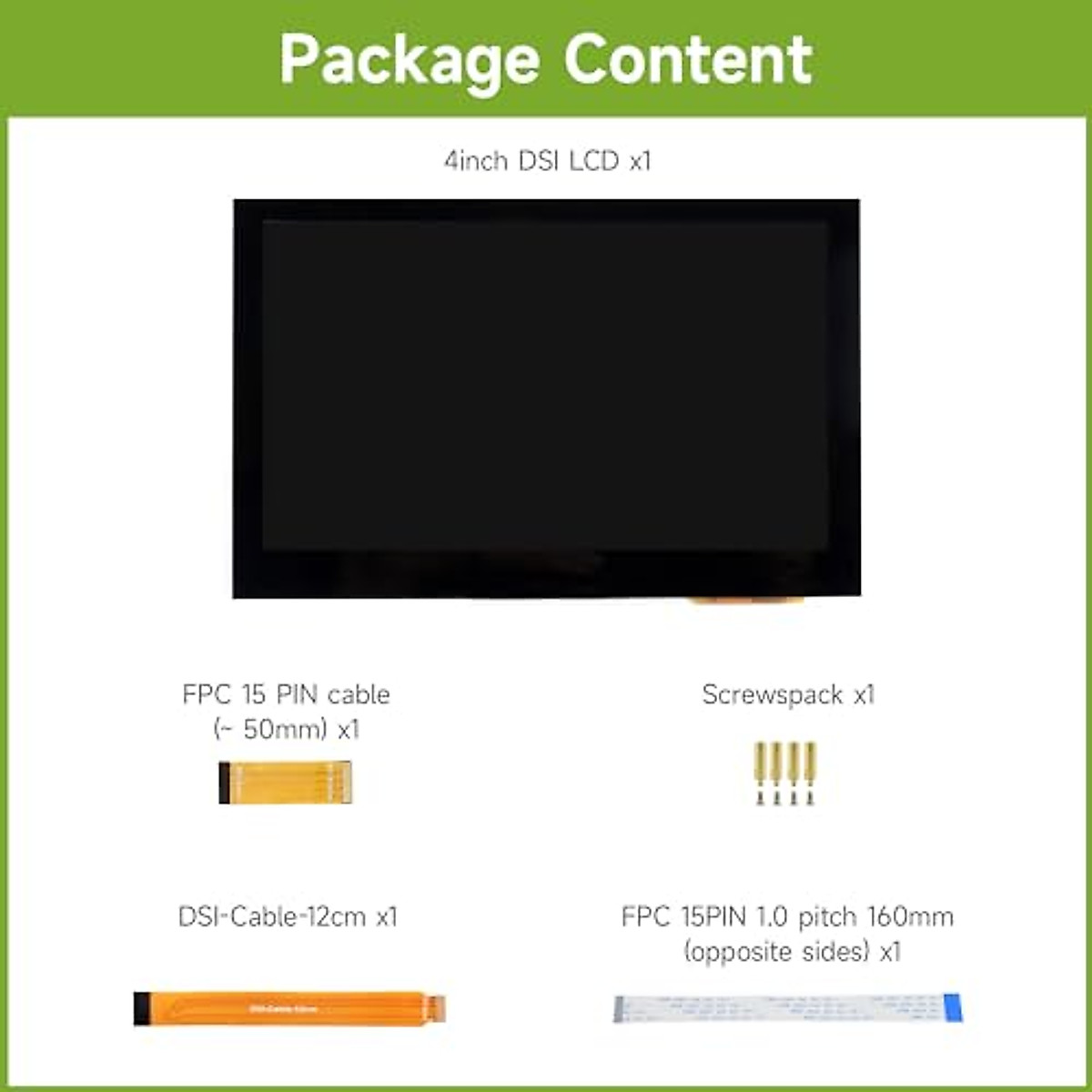 waveshare 4inch Capacitive Touch Display Compatible with Raspberry Pi5/4B/3B+/3A+/CM3+/4 480×80 Resolution DSI Interface IPS Optical Bonding Screen