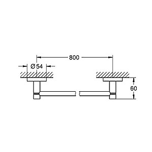Grohe 40386001 Essentials Metal 38.19-in. Towel-Rail, 31', Starlight Chrome, 32"