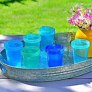 Youngever 7 Pack Kids Sippy Cups, Sippy Cups for Infant, Kids, Toddler, 7 Coastal Colors Sippy Cups