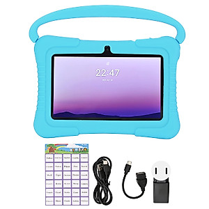 Acogedor Kids Tablet, 7 Inch Tablet with 2GB RAM 32GB ROM, Quad Core Processor, 3D Design, Dual Camera, Parental Control, Protective Cover Case with Stand (Blue)