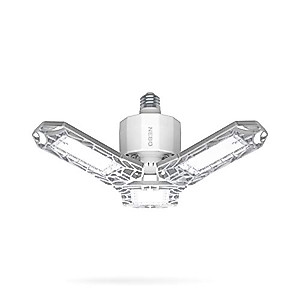 NEBO High Bright Extremely Bright LED Garage Light, Multi-Position Adjustable Panel 6000 Lumen 60W Utility Light for Garage Ceilings, Attics, Workshops White