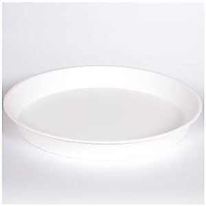 Bleusea 3 Pack of Deep Plant Saucer 18 19 inch, Large Heavy Duty Plastic Plant Saucers 18" Round, Plant Drip Trays for for Indoors Outdoor, Pot Tray for Planter 17-20" (Creamy White)