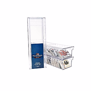 BallQube Trading Card Storage Box with Dividers Clear Stackable Storage Box with Dividers Card Boxes for Baseball Cards Trading Card Box for Football Cards Holds 800 Sports Cards