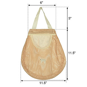 Cosmos 3 Pcs Reusable Hanging Storage Mesh Bags Wall Mount Hanging Home Kitchen Grocery Bag Organizer Storage Produce Tote Bags for Potatoes, Fruit, Garlics, Onions, Vegetables