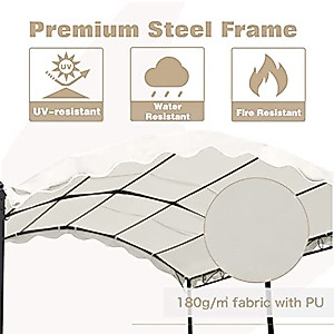 Outdoor Patio 13ft.Wx10ft.W Steel Carport Shelter Garage Tent, Garden Storage Shed with Anchor Kit, Gazebo for 6-8 People, Designed for Small Place, Easy Assembly