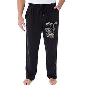 INTIMO Nickelodeon Men's Spongebob Squarepants The Krusty Krab Krabby Patties Since 1999 Loungewear Pajama Pants - Black, Small