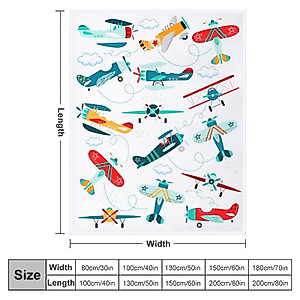 MIBDDK Cute Airplane Blanket Throw Aircraft Blankets for Kids Toddler Boys Adults Gifts Bedding Decor Bed Bedroom 50"X40"