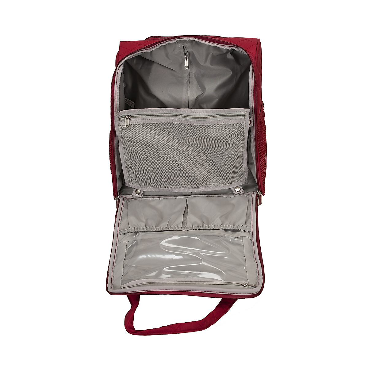 Rockland Melrose Upright Wheeled Underseater Carry-On Luggage, Red, 16-Inch