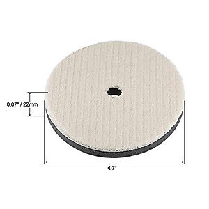 uxcell 7" Wool Felt Sponge Polishing Pad Hook and Loop Buffing Wheel with Hole Coarse Polishing for Orbital Polisher Buffer