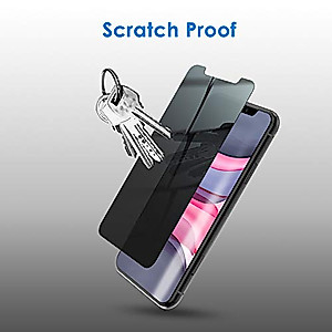 JETech Privacy Screen Protector for iPhone 11 and iPhone XR 6.1-Inch, Anti Spy Tempered Glass Film, 2-Pack