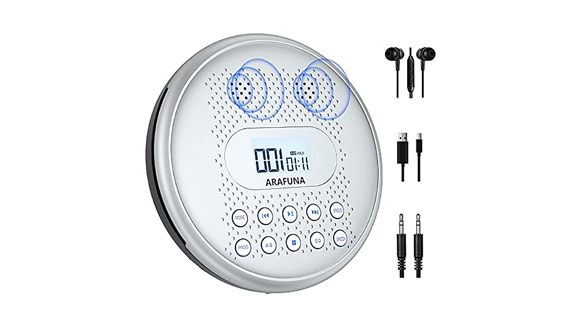 ARAFUNA Portable CD Player with Speakers & Rechargeable Battery