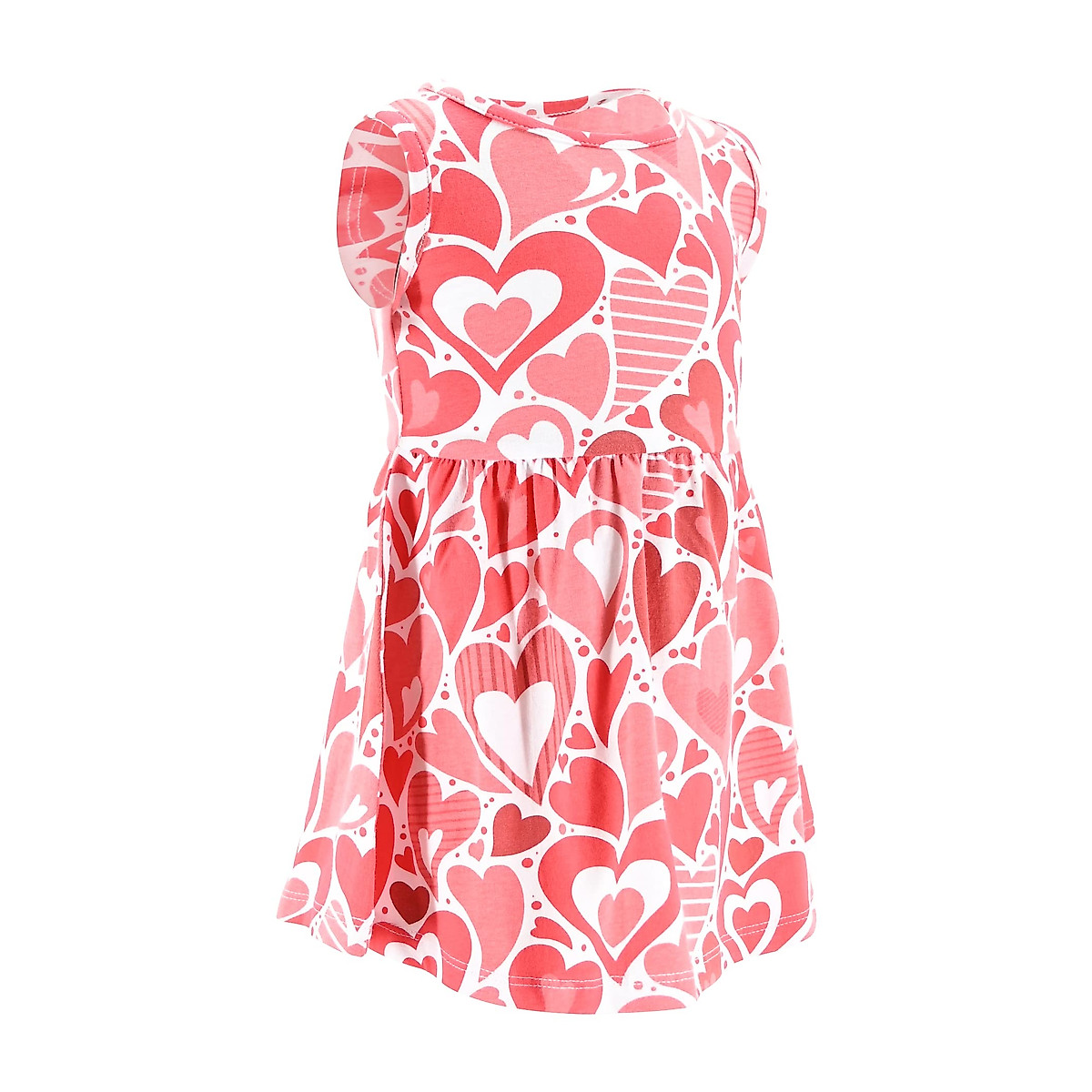 Unique Baby Girls Red Double Hearts Party Dress (6Y, Red)