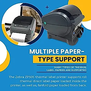Zebra ZP505 / Zebra ZP 505 Label Direct Thermal Bar Code Zebra Label Printer ZP505 | USB, Serial, and Parallel Connectivity 203 DPI Resolution | Includes JetSet Label Software