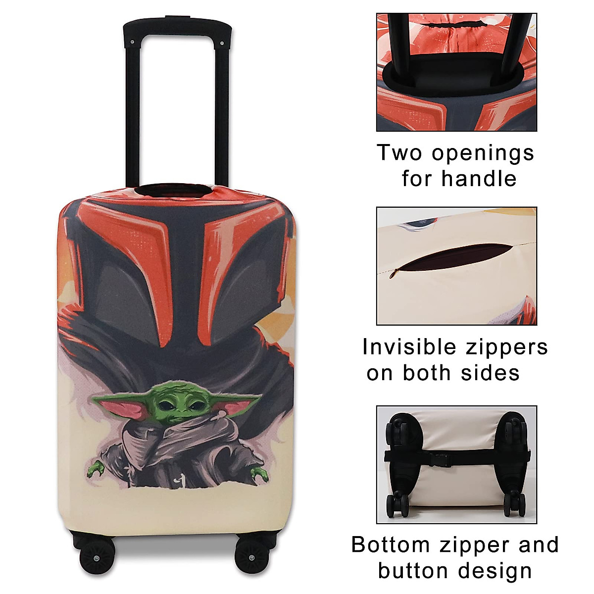 Movie Covers Travel Luggage Protector Suitcases Cover for Boys Trunk Case Washable Covers with Zipper Suitable 18-20inch