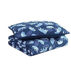 Eddie Bauer - Full Size Quilt Set, Reversible Kids Bedding with Matching Shams, Ideal for Toddler Bedding Set (Camp Camo Navy, Full)