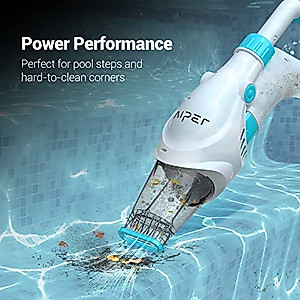 AIPER Cordless Pool Vacuum, Handheld Rechargeable Swimming Pool Cleaner, 60 Mins Running Time, Deep Cleaning & Strong Suction Ideal for Above & In-ground Pools, Hot Tubs, Spas-Pilot H1