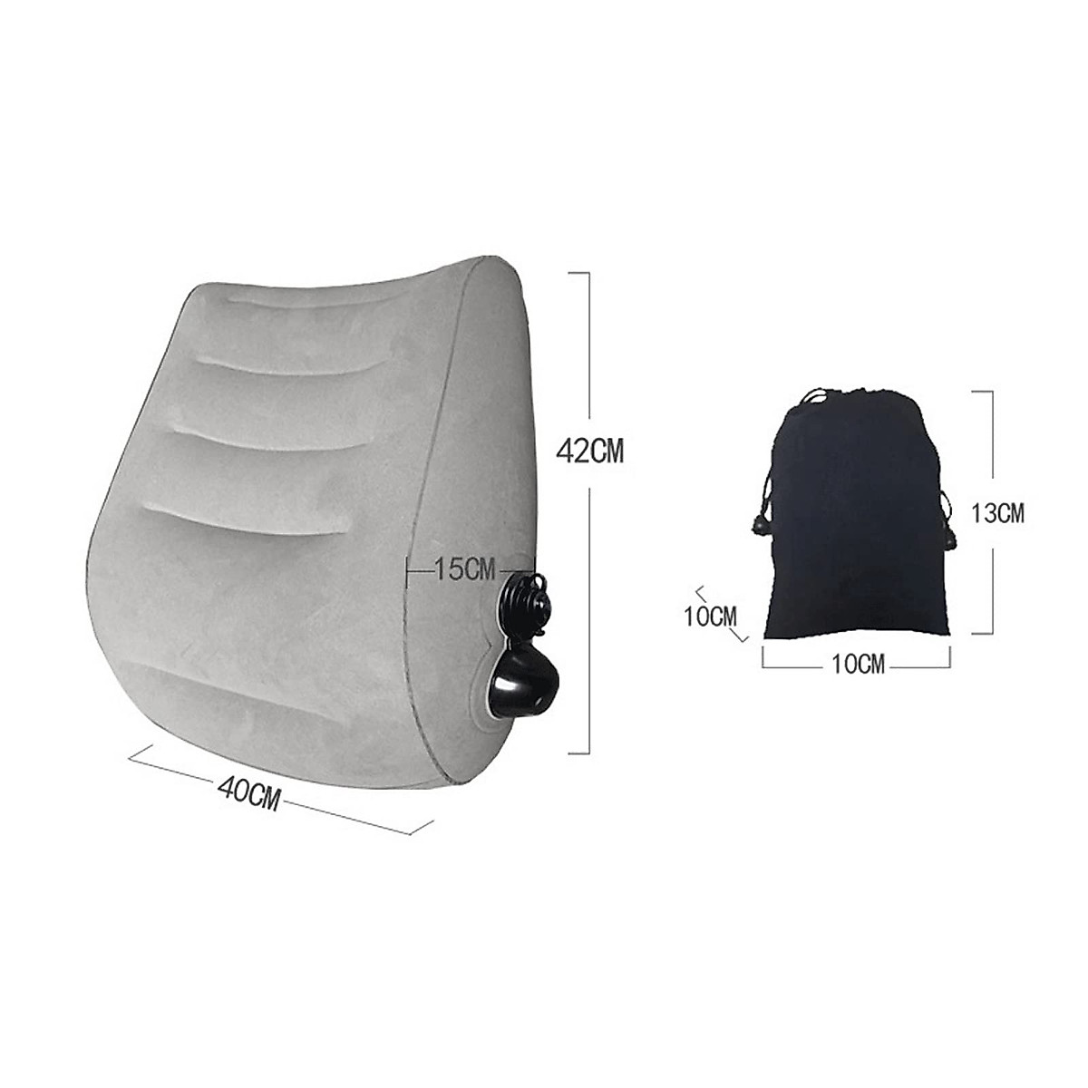 SPICLY Travel Pillow Multi-Purpose Push-Type Inflatable Waist Pillow Portable Travel Office PVC Flocking Pillow Leg Cushion Waist Support