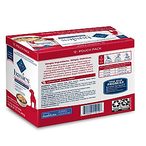 Blue Buffalo Basics LID Grain Free Salmon Adult Dog 2.5oz Pouch (Pack of 12)