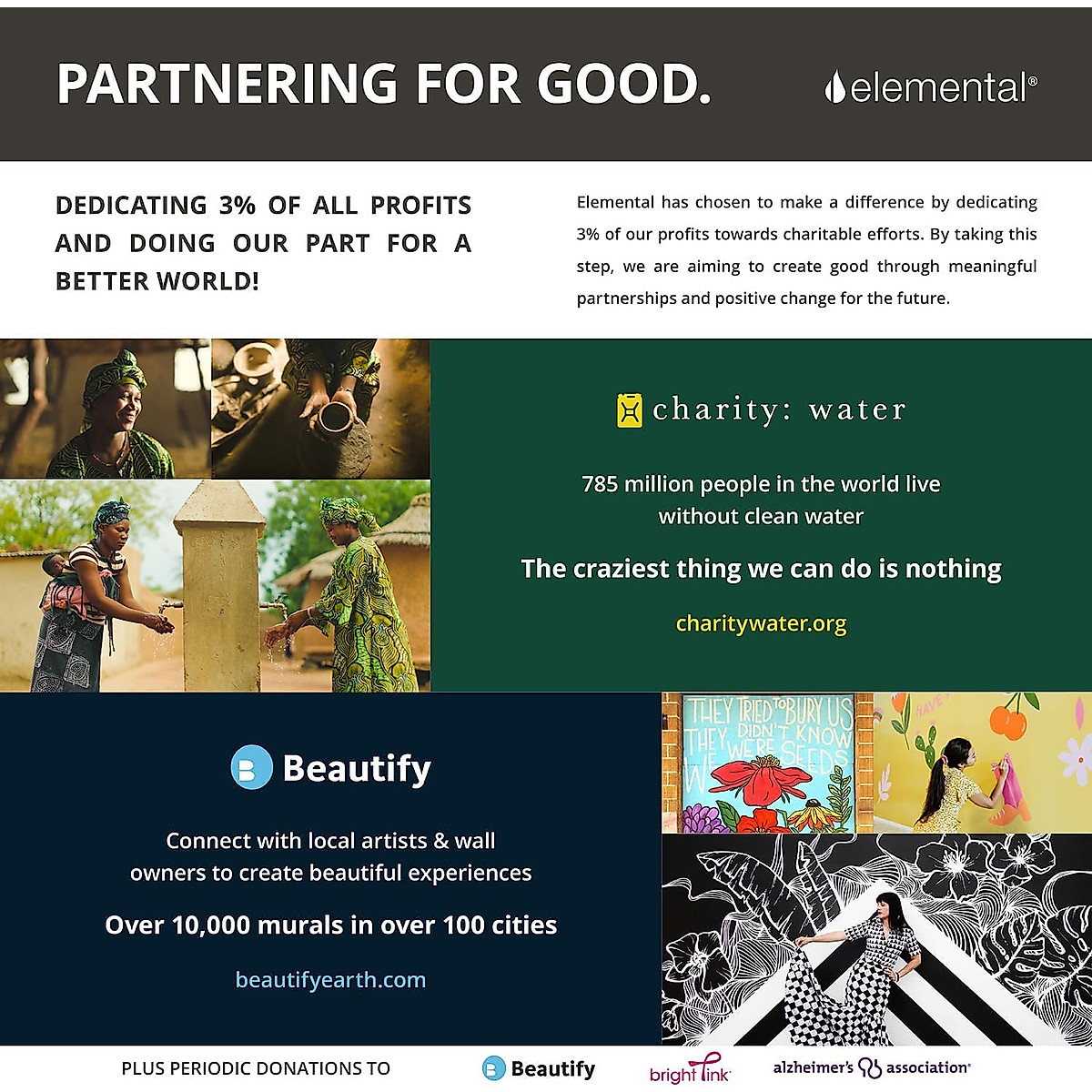 Elemental Iconic Stainless Steel Water Bottle with Straw - 32 oz Leak Proof Triple Wall Insulated Water Bottles for Travel and Sports - Reusable Gym Water Bottle with 2 Straws - Grey Speckle