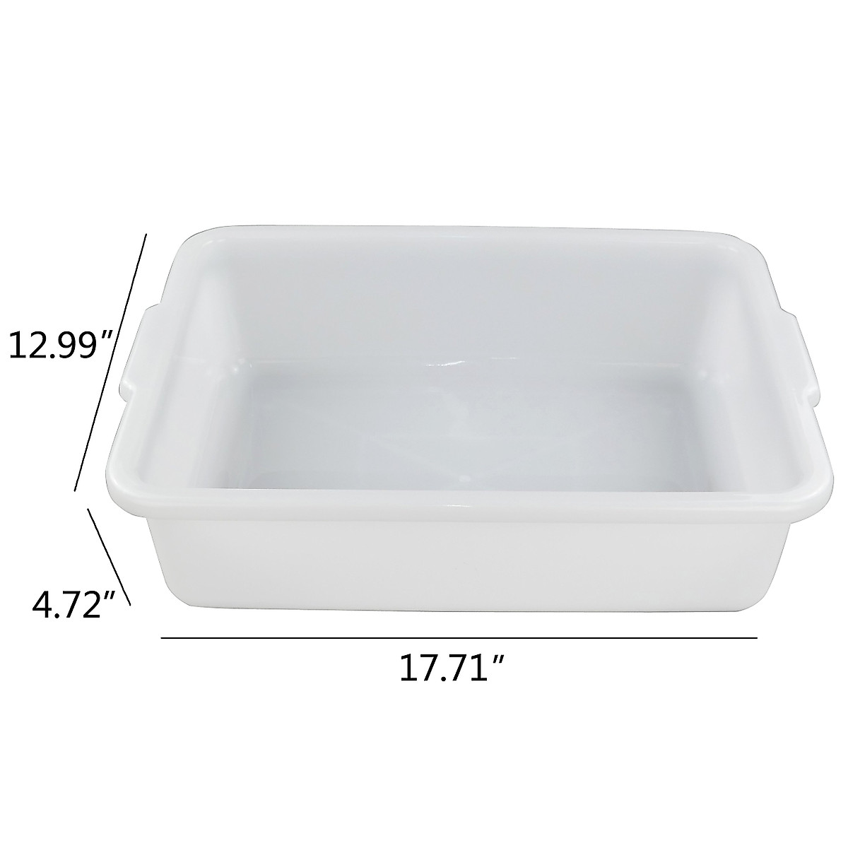 Morcte 3-Pack 13 L Commercial Bus Box, Plastic Bus Tub/Wash Basin, White
