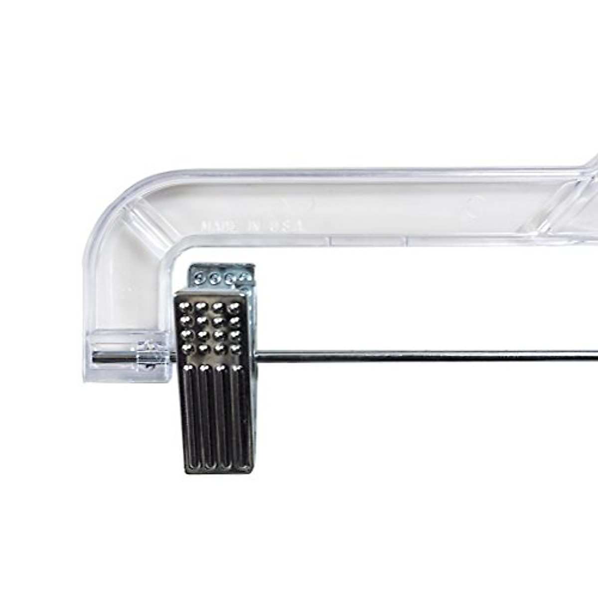 NAHANCO 600RCLH Plastic Skirt/Pant Hanger with Long Metal Swivel Hook and Pinch Clips, Heavy Weight, 14", Clear (Pack of 100)