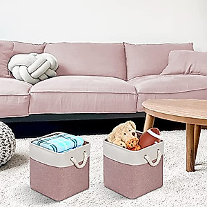 Syeeiex Set of 6 for Storage Cubes, Storage Bin Cubes for Clothes Storage , 10.5'' X 10.5'' X 11'' Cube Storage Bins with Rope Handles, Home, Nursery Home,