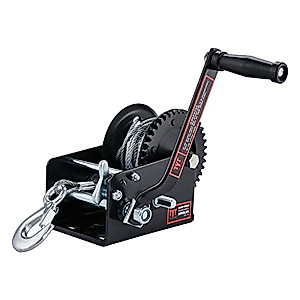 TYT 2000LB Boat Trailer Cable Winch with Heavy Duty Hook, 26ft Steel Cable Hand Crank Winch, Two Way Ratchet Ratio 4:1/8:1 Manual Gear Winch for Towing Lifting Boat Trailer Truck RV ATV Jet Ski Winch