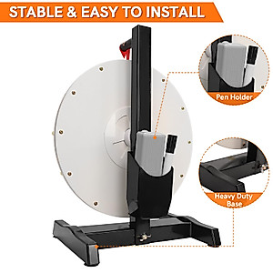 Voilamart 12" Tabletop Spinning Prize Wheel 12 Slots with Durable Plastic Base, Dry Erase, 2 Pointer, for Fortune Spin Game in Party Pub Trade Show Carnival