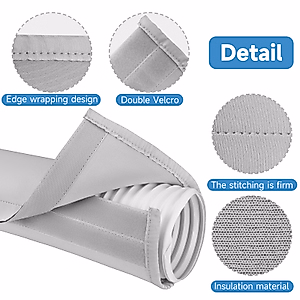 60-Inch Gray Insulated Air Conditioner Hose Cover Wrap for Portable AC Units, Fits 5-Inch to 5.9-Inch Diameter Exhaust Hoses