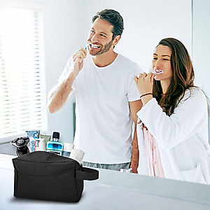 DLEPGM Toiletry Bag for Men and Women, Portable Travel Makeup Bag, Water-resistant Shaving Bags for Toiletries Accessories, Travel Organizer Bags with Divider and Handle(Black)