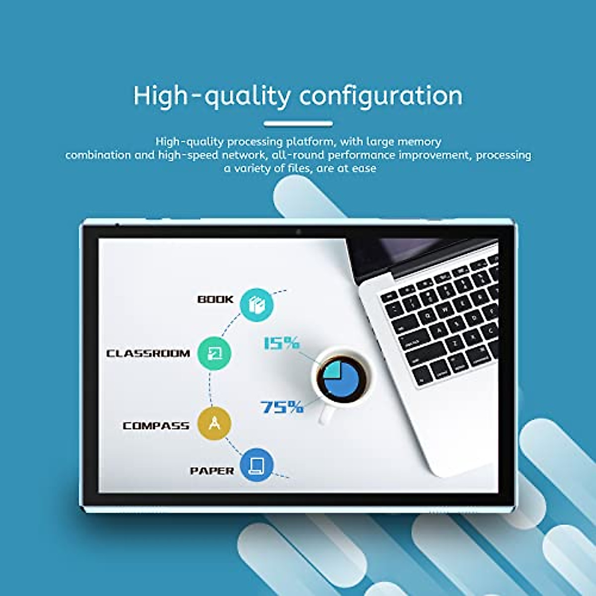 ATOZEE Tablet 10 Inch Tablet, Android Tablets, 64GB and 512GB Expand Tableta, Quad-Core Processor 2GB RAM 8MP Camera WiFi GPS FM Tablet Computer, 10.1 in HD Display Long Battery Life Tabletas (Blue)