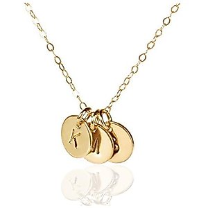 EFYTAL Initial Necklaces for Women, Small and Dainty Mom Necklace, 14k Gold Filled or Sterling Silver Necklace with Initial, Letter Charm, Push Presents for New Mom