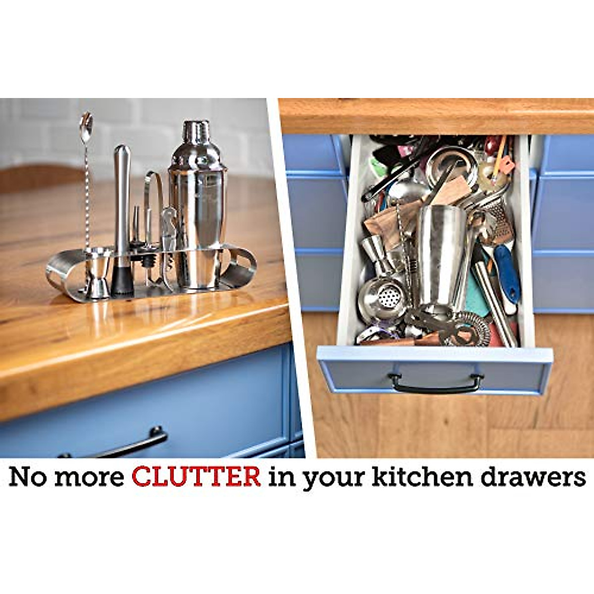 Mixology Bartender Kit: 9-Piece Bar Set Cocktail Shaker Set with Elegant Metal Stand