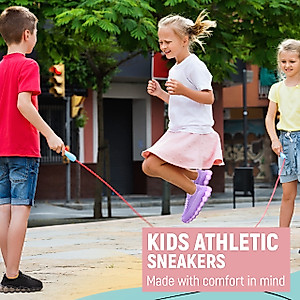The Fashion Supply Kids' Shoes, Cynthiabubble Sneakers, Lightweight & Breathable, White, Big Kid 2, Athletic Shoes