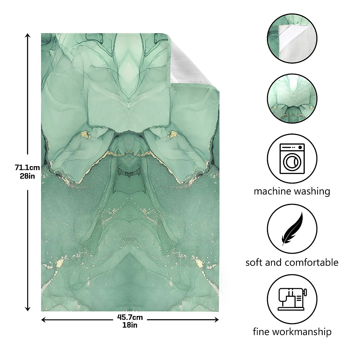 Kigai Kitchen Dish Towels Abstract Marble Mint Green Soft Tea Towel Set of 6 Absorbent Dishcloths Hand Towels for Dish Clean Cloth 28" x 18"