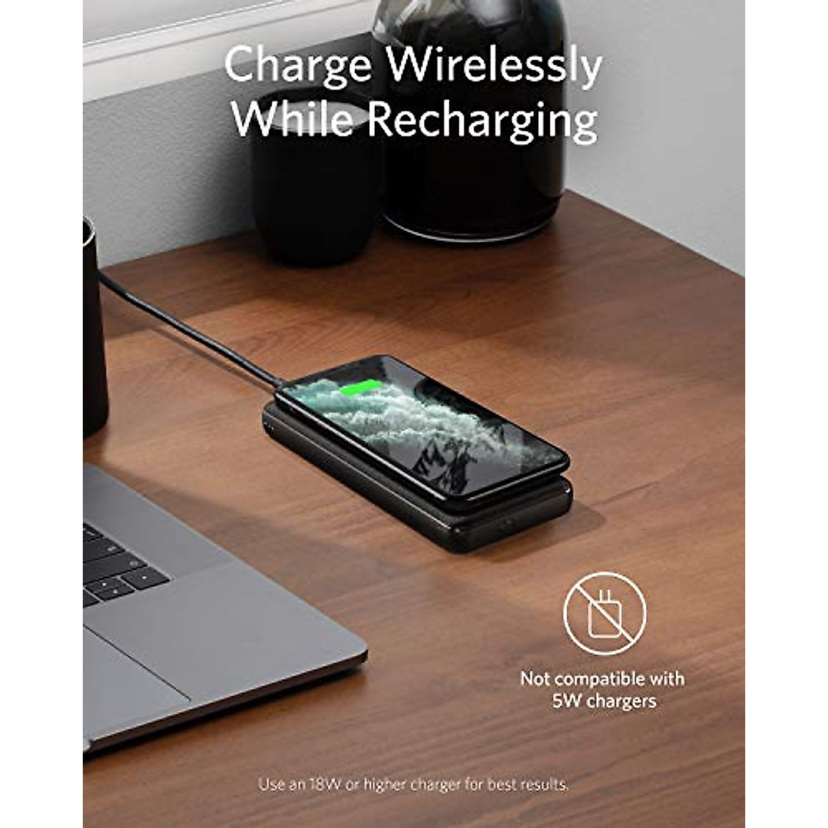 Anker PowerCore III 10K Wireless Portable Charger with Qi-Certified 10W Wireless Charging and 18W USB-C Quick Charge for iPhone 13, 12, Mini, Pro, iPad, AirPods, and More