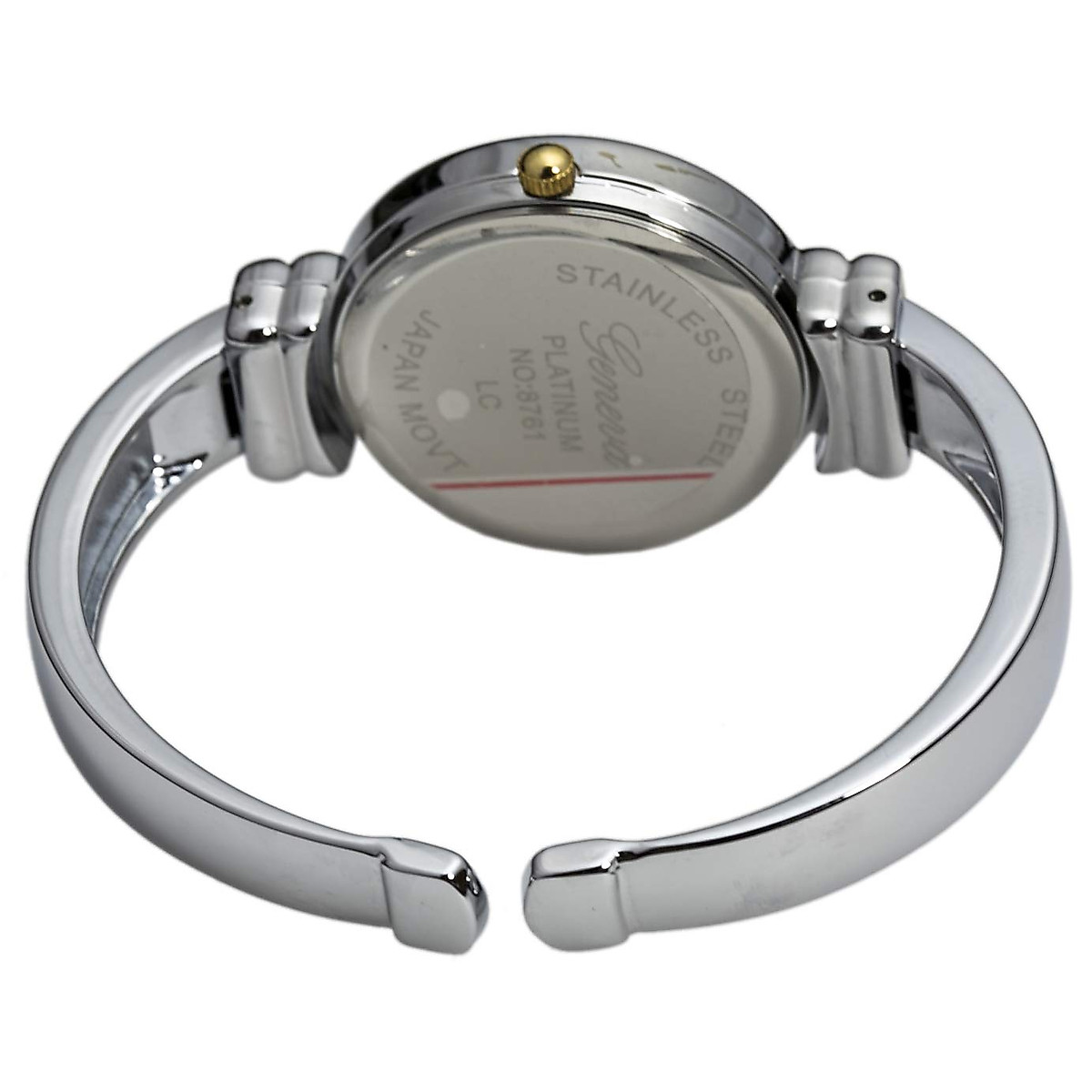2Tone Metal Band Slim Case Women's Bangle Cuff Watch