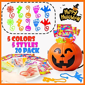 Kannove Halloween Sticky Hands Toys Gifts for Kids 20 PCS, Halloween Treats Non Candy Basket Goodie Bag Stuffer Fillers Party Favors Prizes for Toddlers, Halloween Trick or Treat Toys for Boys Girls