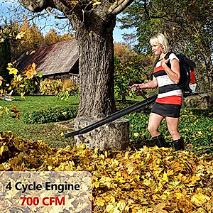 PX-Trunk Gas Leaf Blower Gas Powered Blower 76cc 4 Cycle Engine Backpack Blower Powerful 700 CFM Commercial Blower for Lawn Garden Blowing Leaves Snow Debris and Dust