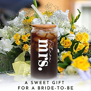 Bride To Be Gifts - Bridal Shower Gift - Engagement Gifts for Couples, Engagement Gifts for Women - Bride Gifts, Bachelorette Gifts for Bride - Engagement Gift for Bride To Be - 16 Oz Can Glass