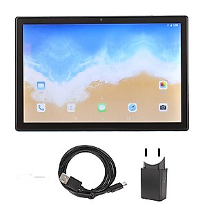 Vikye 10 Inch Tablet, HD 10 Inch IPS Screen 8GB RAM 256GB ROM Octa Core CPU Dual SIM 8MP 16MP Dual Camera Tablet 7000mAh Battery (US Plug)